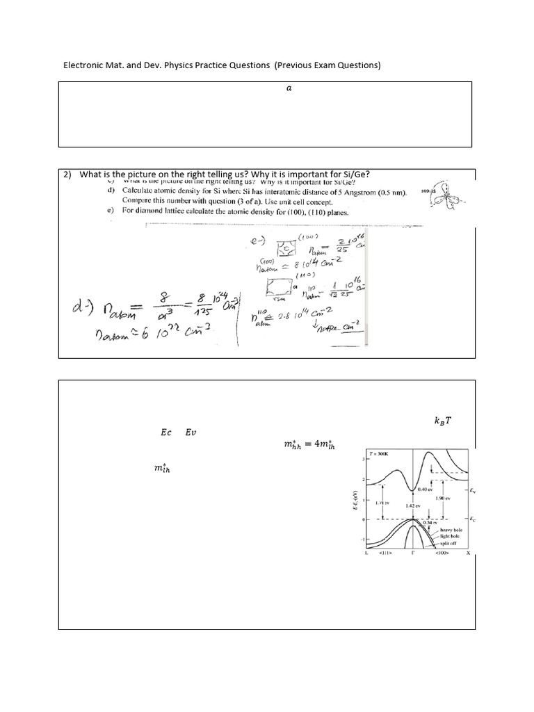 EMDP PracticeQuestions | PDF | Electron Hole | Semiconductors