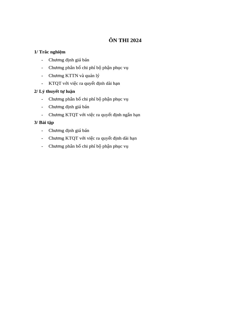 Ôn Thi 2024 | PDF