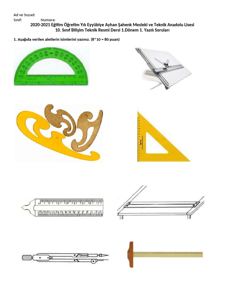 40 - BTR 1. Dönem 1. Yazılı | PDF