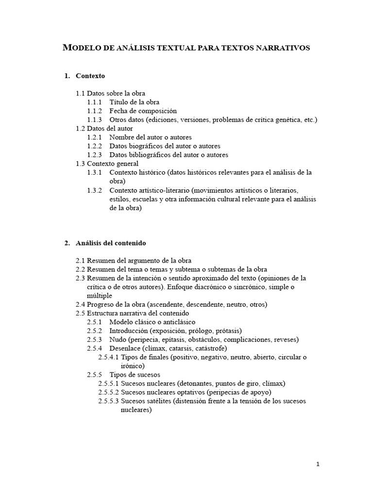 Modelo de Análisis Textual para Textos Narrativos | PDF