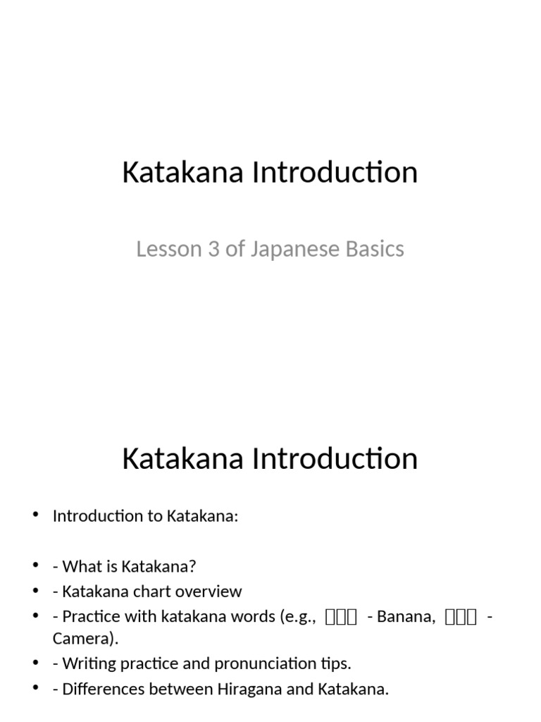 Learn Katakana: Basics & Practice | PDF