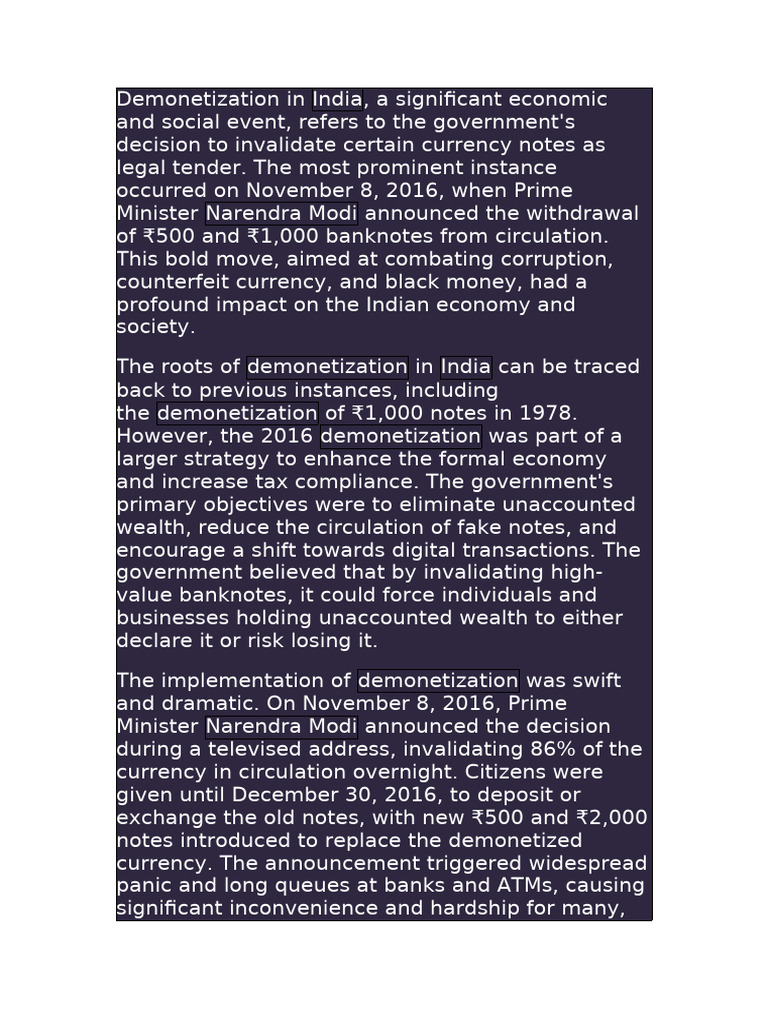 Demonetization in India | PDF | Indian Black Money | Economies