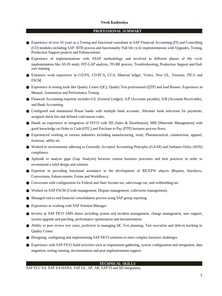 Vivek resume- Updated (1) | PDF | Accounts Payable | Software Testing