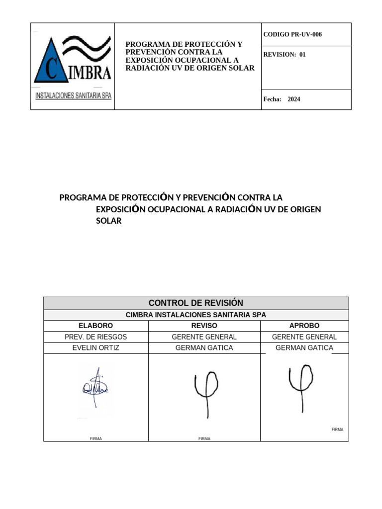 PROGRAMA DE PROTECCION UV | PDF | Ultravioleta | Dom