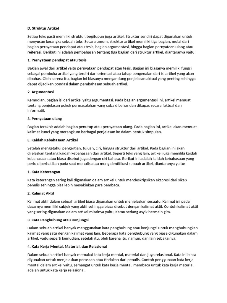 STRUKTUR ARTIKEL | PDF