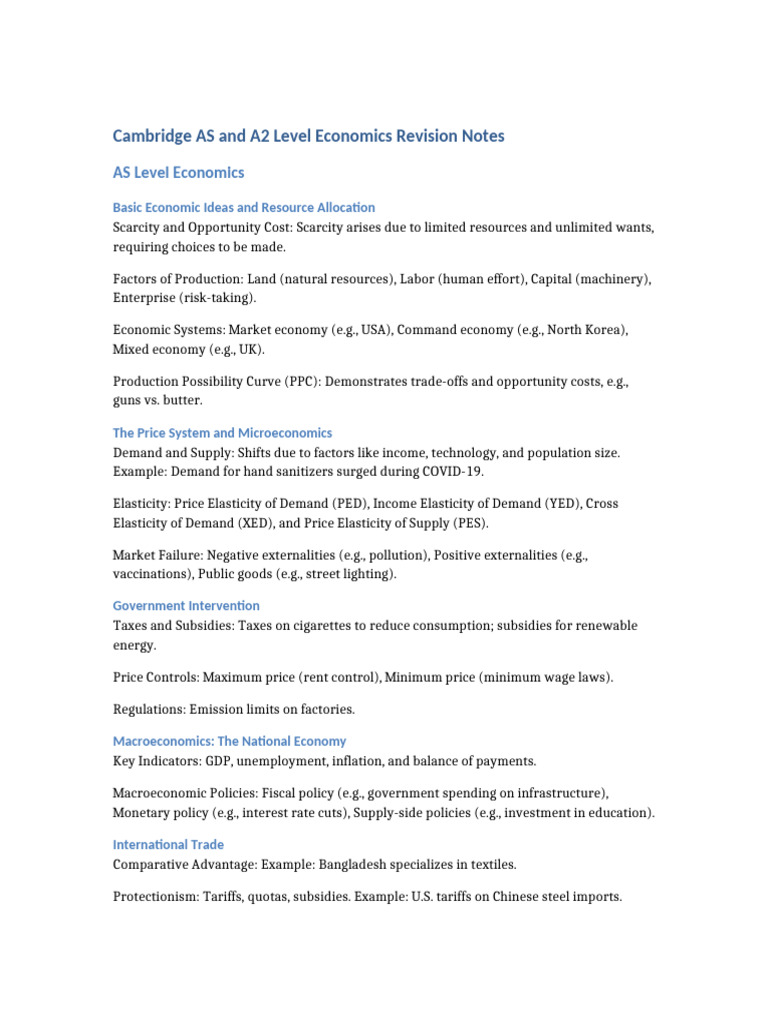 Cambridge_AS_and_A2_Economics_Notes | PDF | Economics | Subsidy