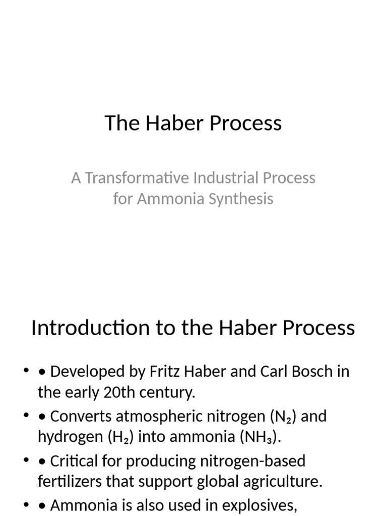 Overview of the Haber Process | PDF | Ammonia | Fertilizer