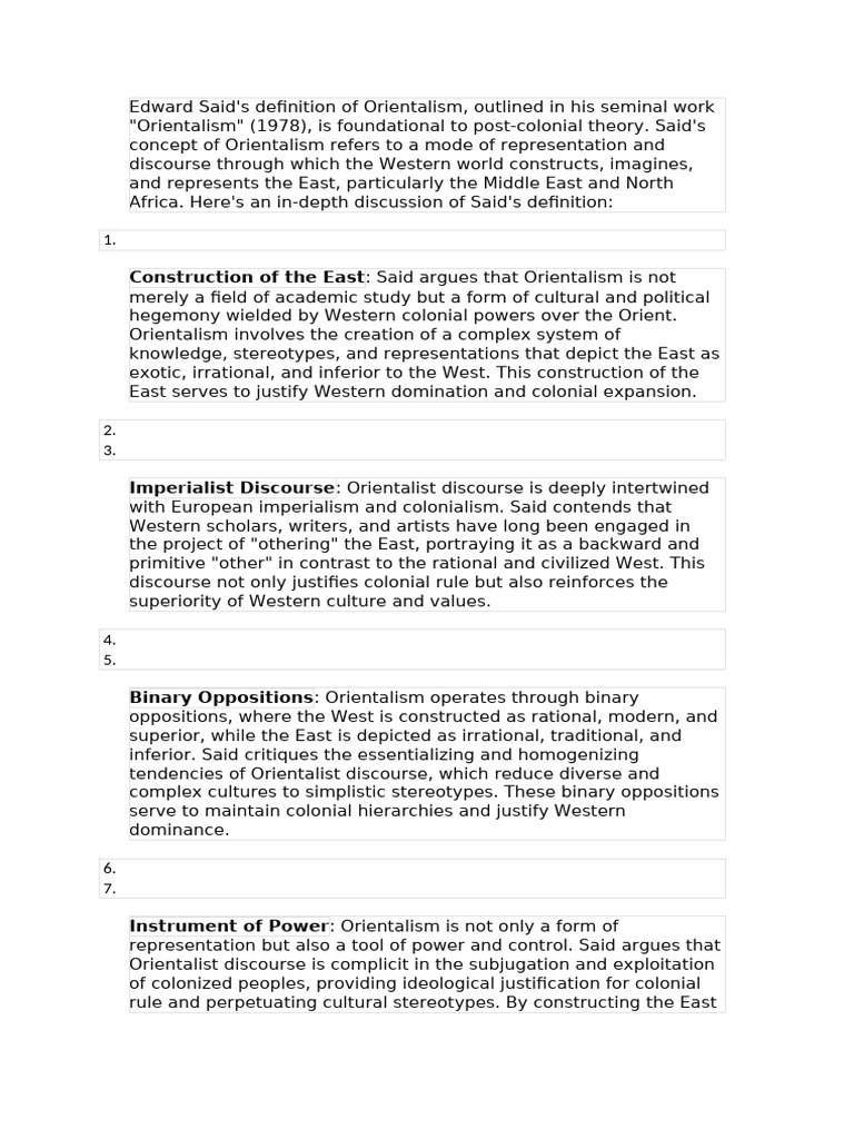 edward said defenition of orientalism | PDF | Orientalism (Book ...