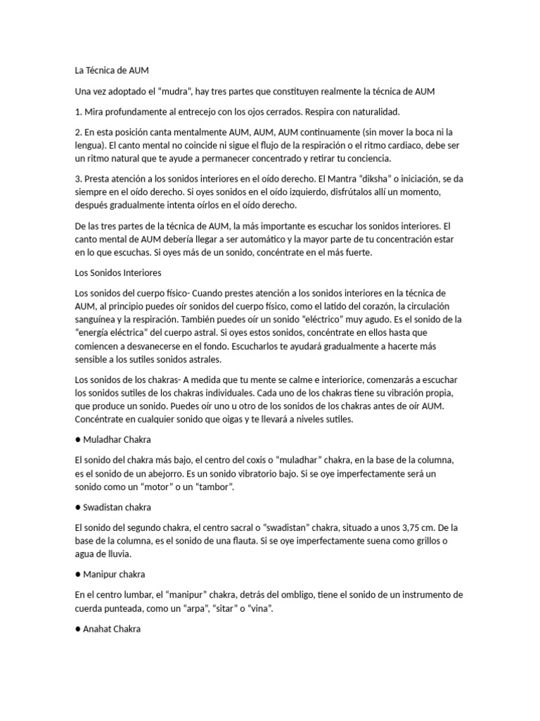 La Técnica de AUM | PDF