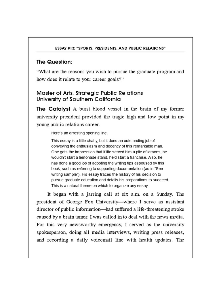 Graduate Admissions Essay Insights | PDF