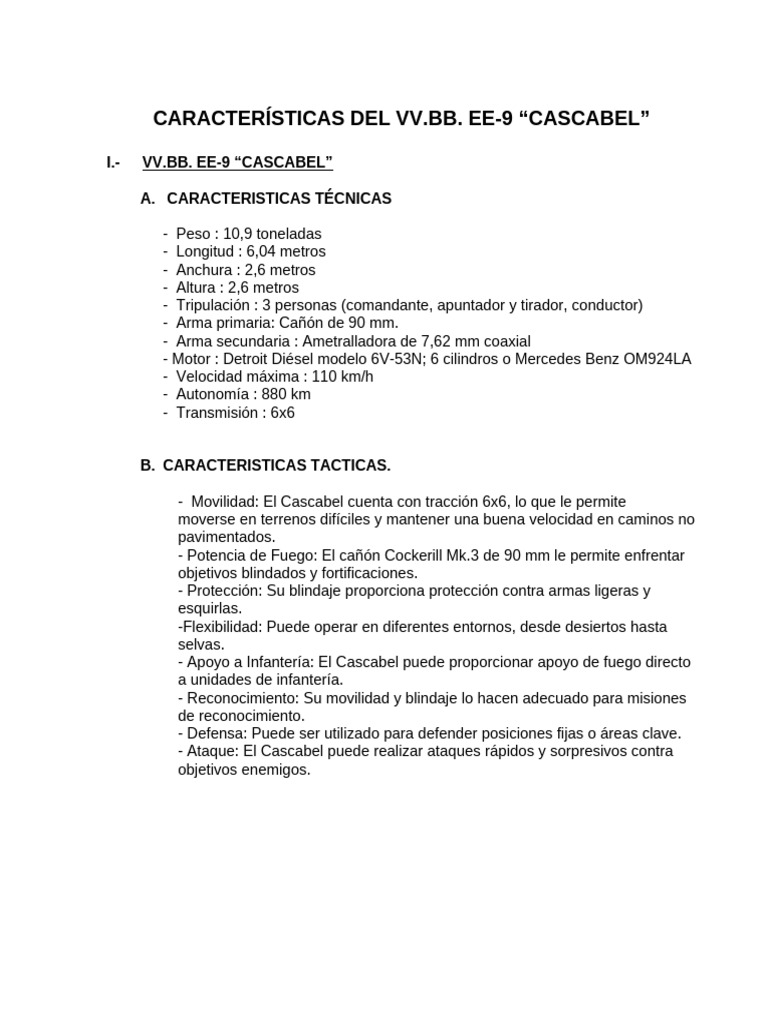 CARACTERISTICAS Cascabel | PDF