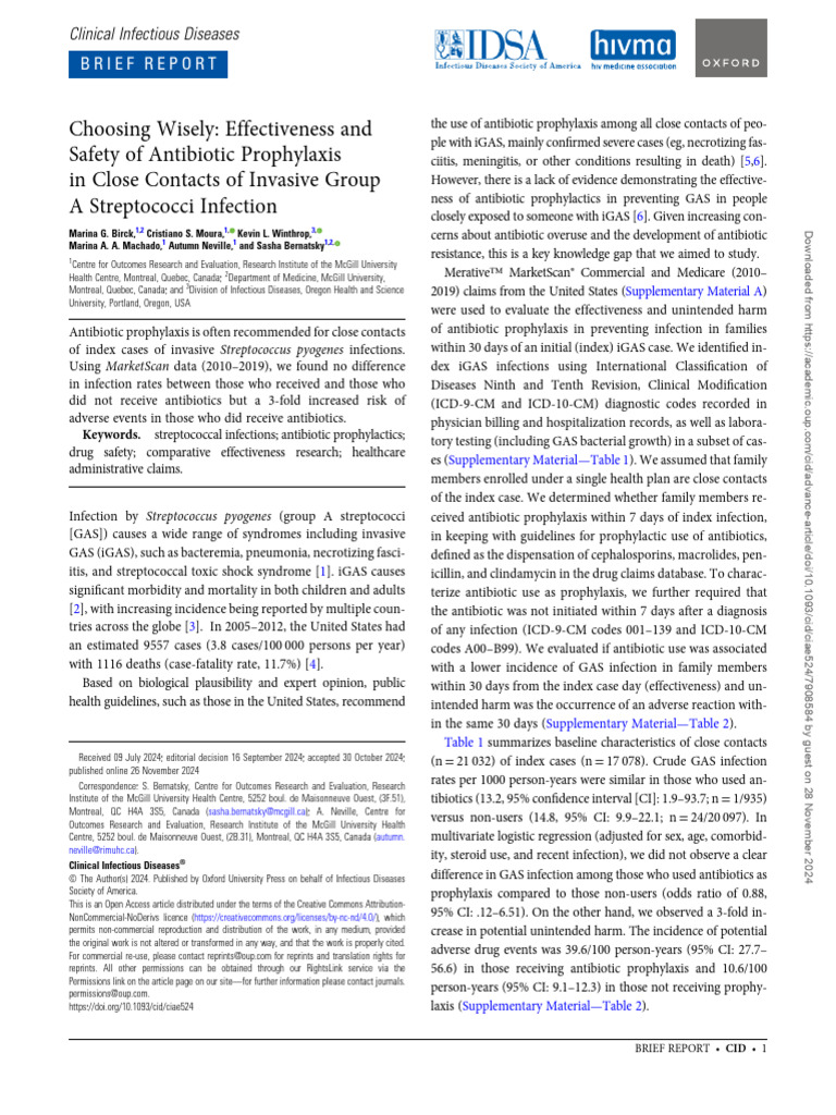 Choosing Wisely Effectiveness and Safety of Antibiotic Prophylaxis in ...