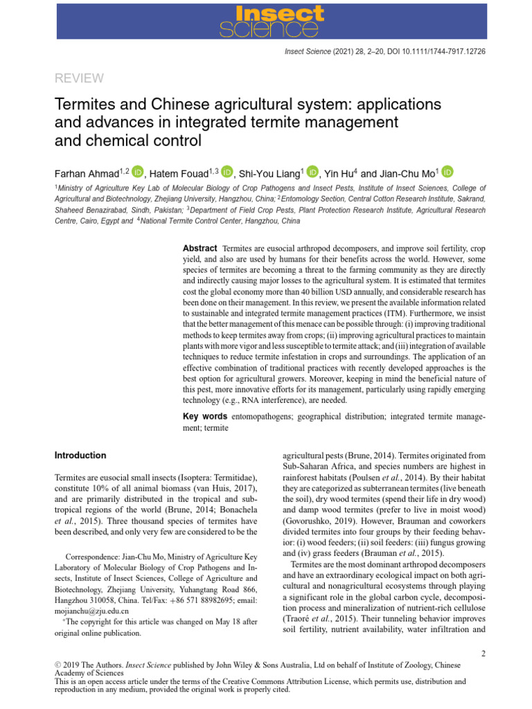 Termites and Chinese Agricultural System Applicati | PDF | Biological ...
