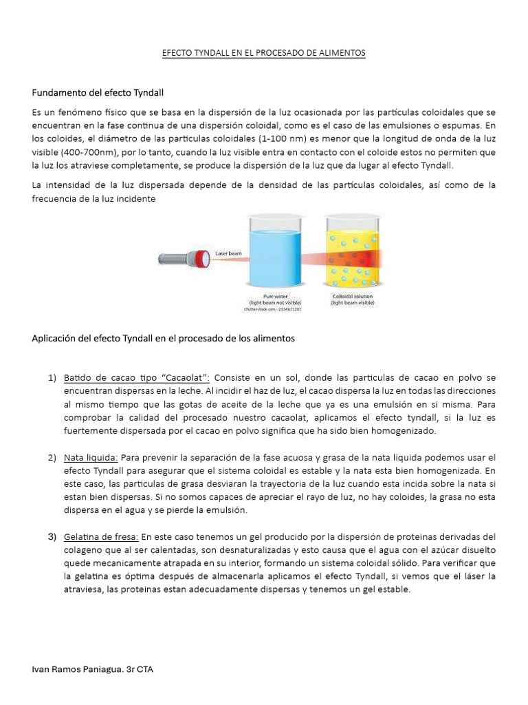 Efecto Tyndall en El Procesado de Alimentos | PDF