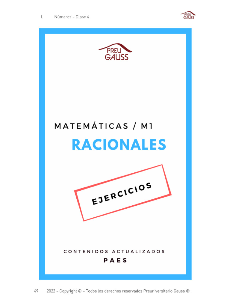 EJ CLASE 4 - M - Número Racionales | PDF