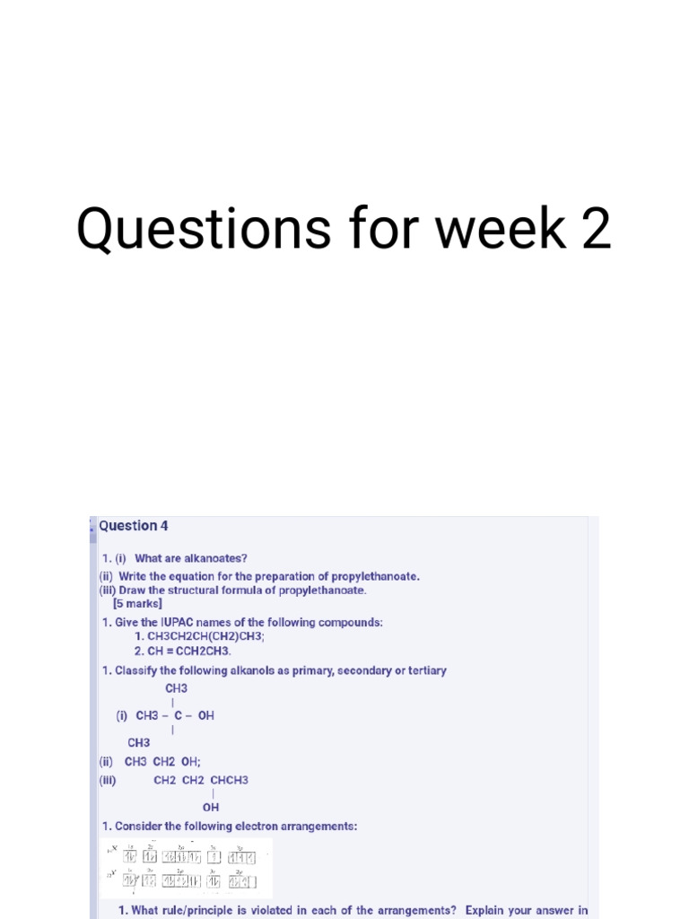 Week 2 Chem Q | PDF