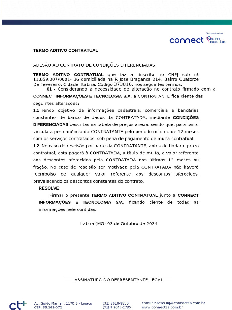 Modelo - Aditivo Contratual | PDF