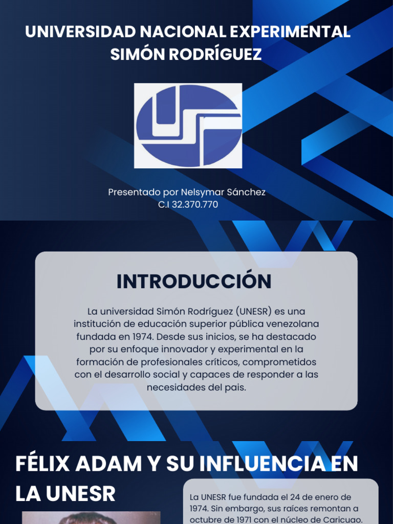 Presentación sobre La UNESR. Nelsymar Sánchez, sección 301 | PDF | Pedagogía | Educación en ...