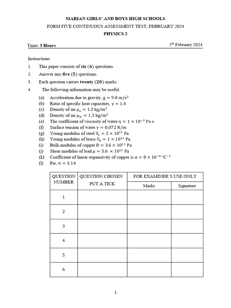 Physics 2 | PDF | Gases | Continuum Mechanics