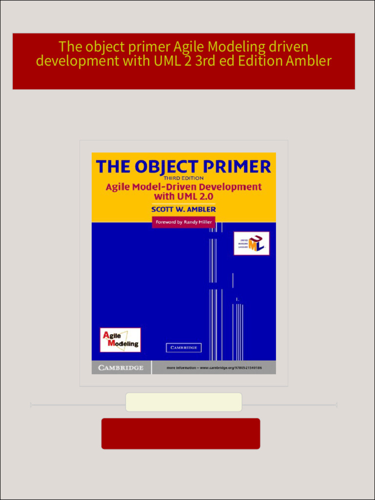The object primer Agile Modeling driven development with UML 2 3rd ed ... The object primer Agile Modeling driven development with UML 2 3rd ed ...