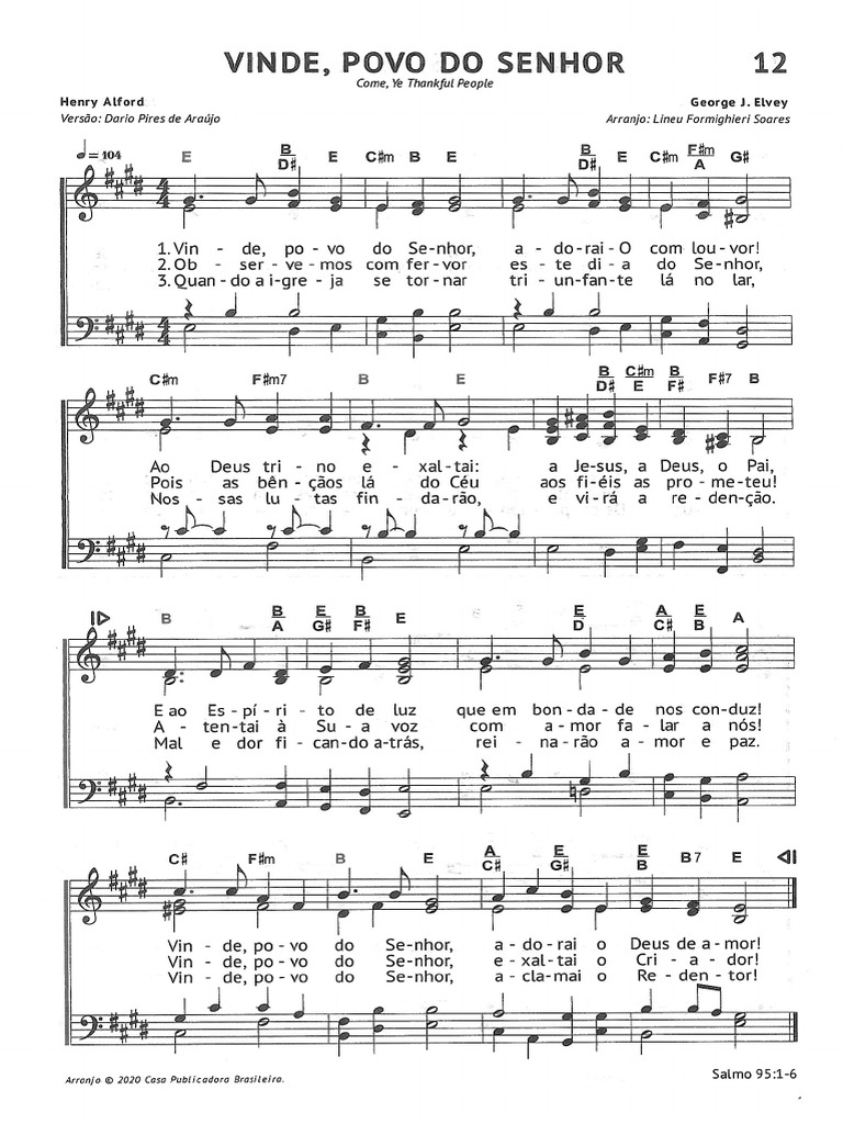 12 Vinde Povo Do Senhor | PDF