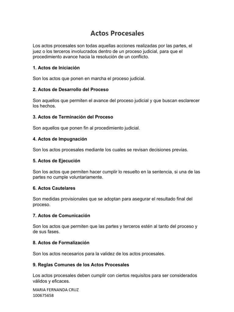 Guía de Actos Procesales Judiciales | PDF | Ley procesal | Escribano