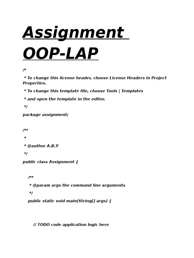 Assignment OOP LAP | PDF