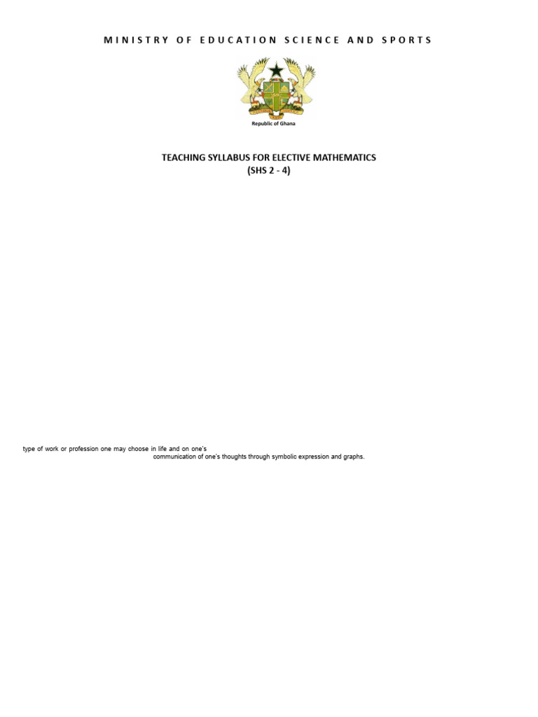 Mathematics Elective | PDF | Function (Mathematics) | Quadratic Equation