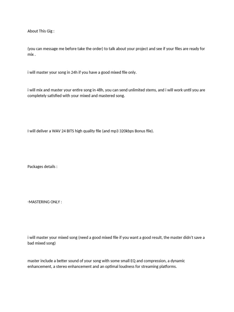 Fiver - Mix and Master | PDF