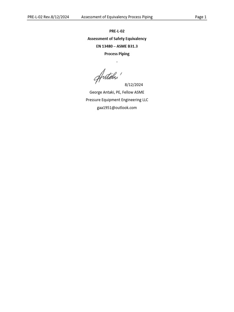 Piping Code Comparison EN 13480 - ASME B31.3 | PDF | Pipe (Fluid Conveyance) | Quality Assurance