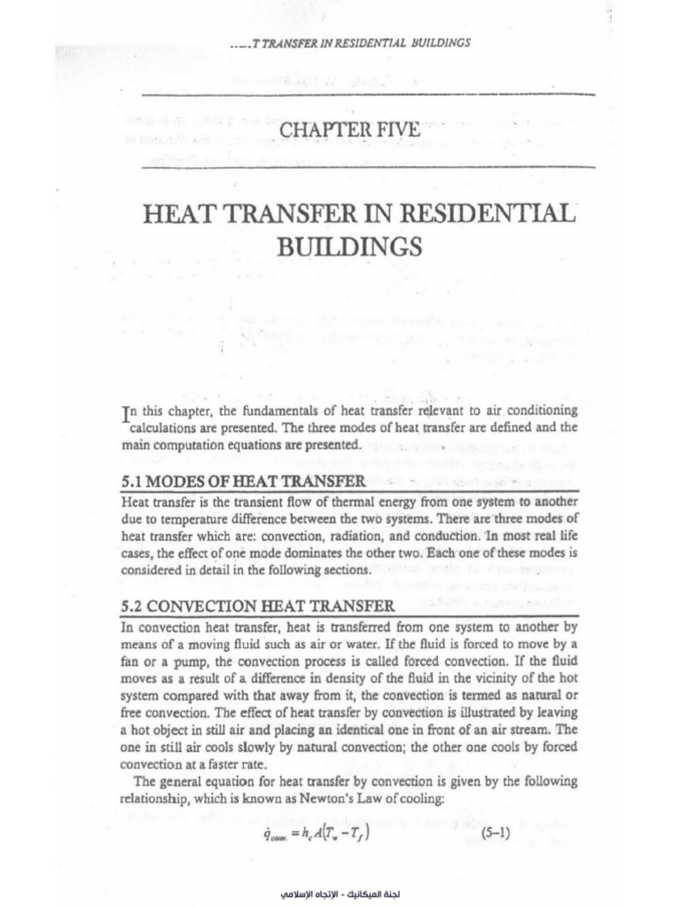 CH-3 Heat Transfer in Residential Buildings | PDF