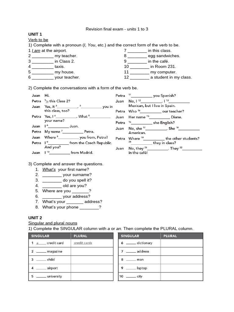 Revision final exam | PDF | Grammatical Number | Adjective Revision final exam | PDF | Grammatical Number | Adjective