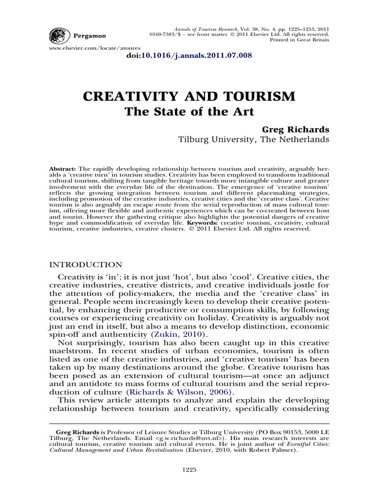 Creative Tourism Insights | PDF | Tourism | Creativity