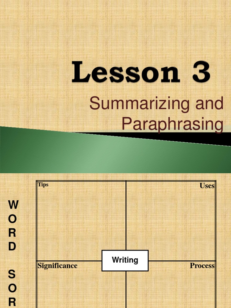 Summarizing and Paraphrasing | PDF | Plagiarism | Chart