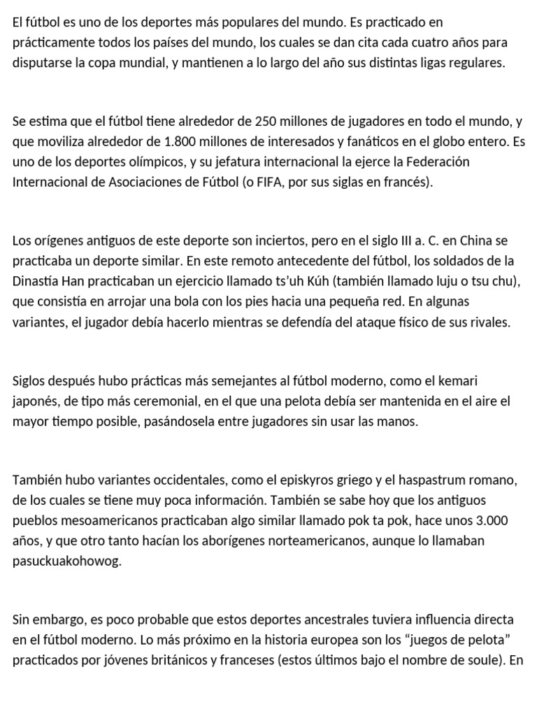 Historia y reglas del fútbol moderno | PDF | Asociación de Futbol ...