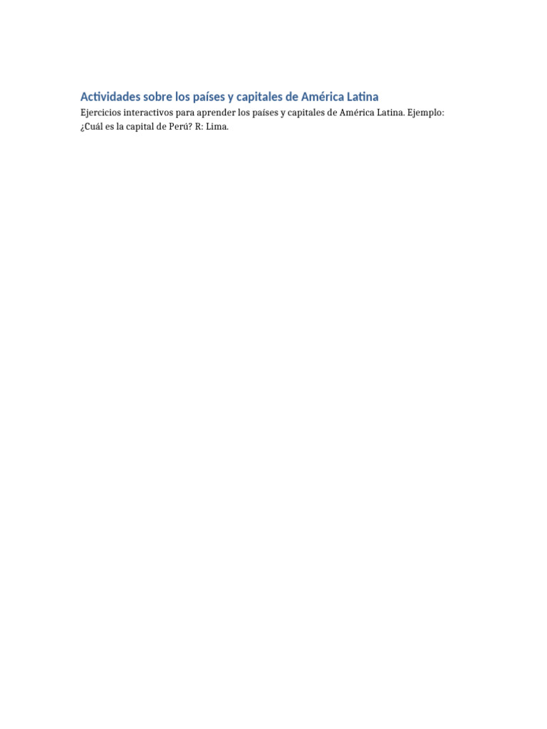 Actividades Paises | PDF
