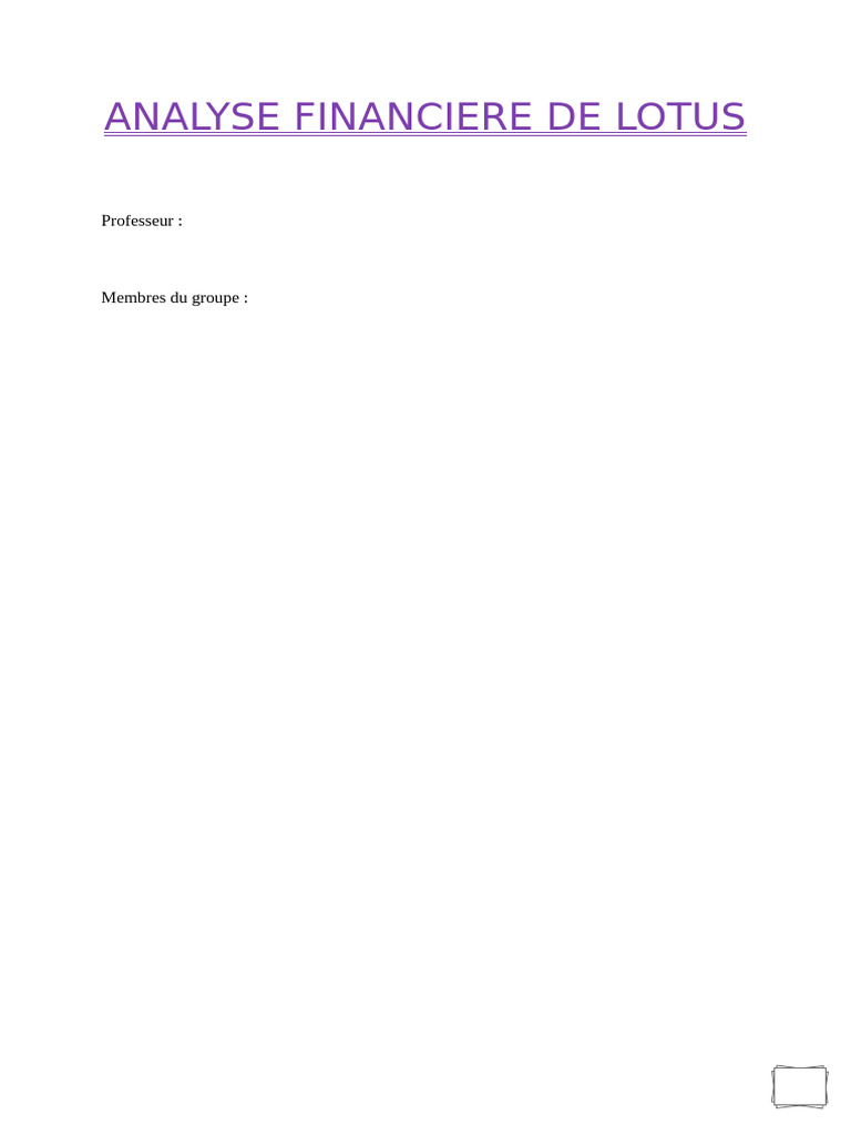 FSA LOTUS | PDF | Equity (Finance) | Revenue