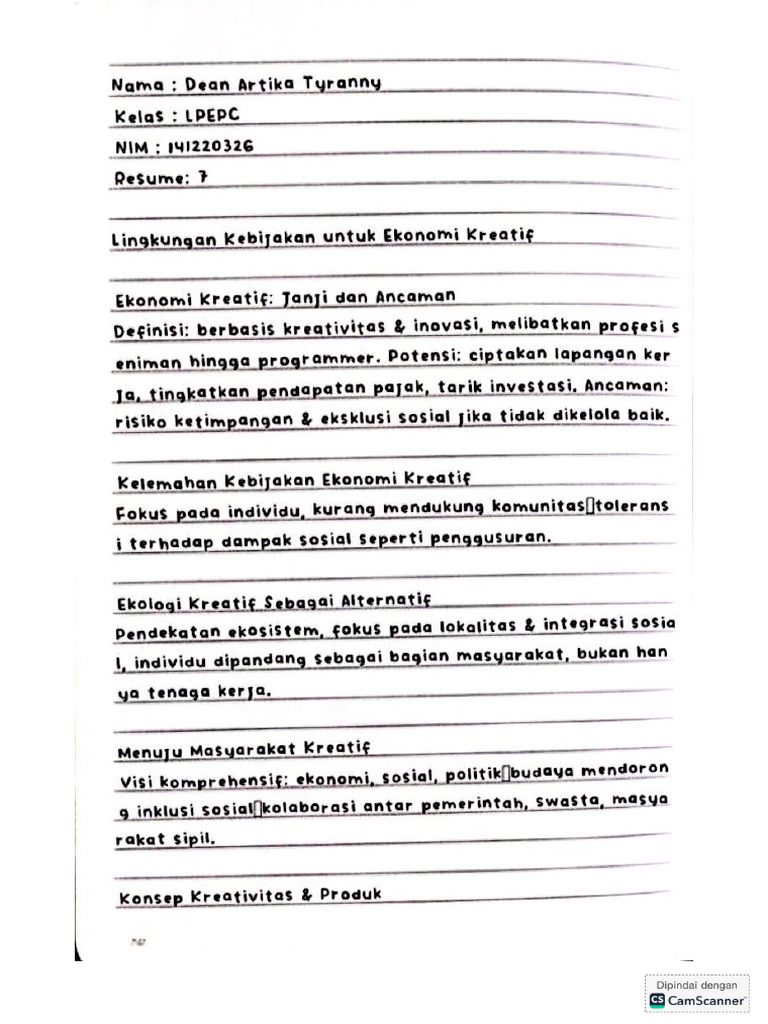Resume 7_Ekonomi Kreatif | PDF