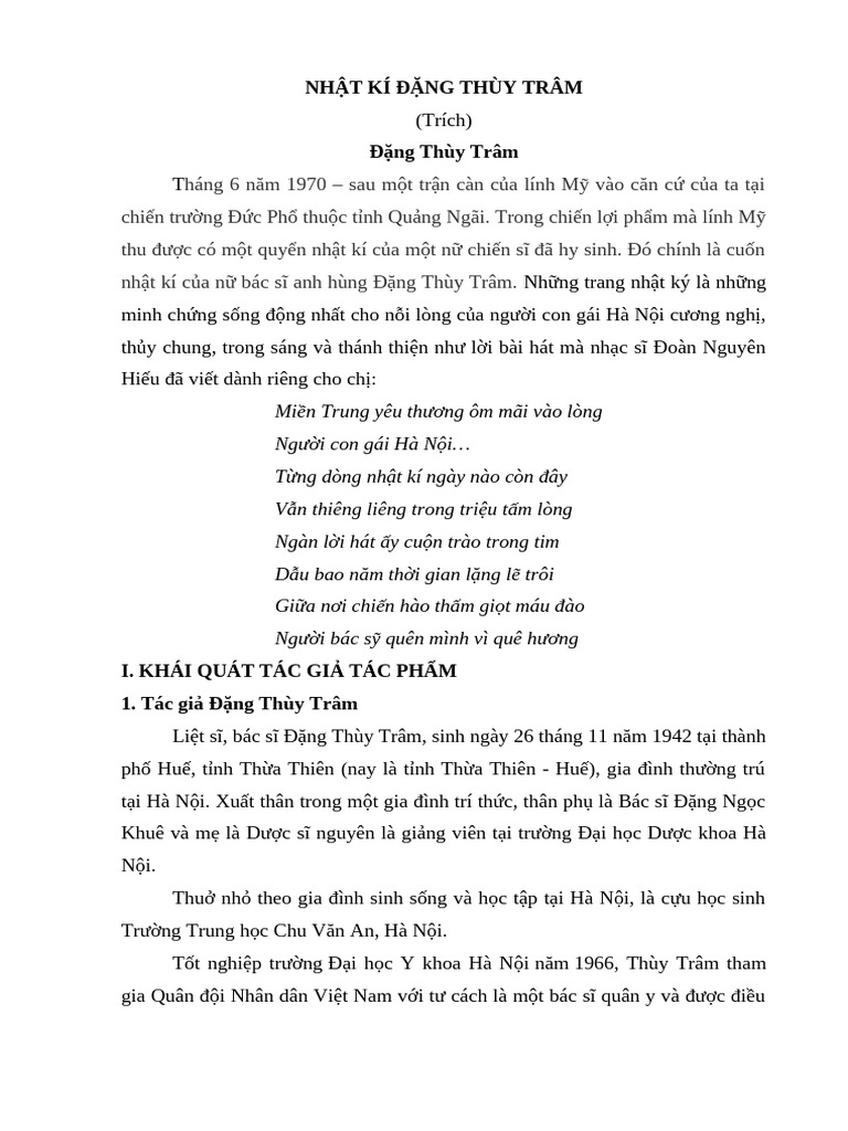 PT NHẬT KÍ ĐẶNG THÙY TRÂM | PDF