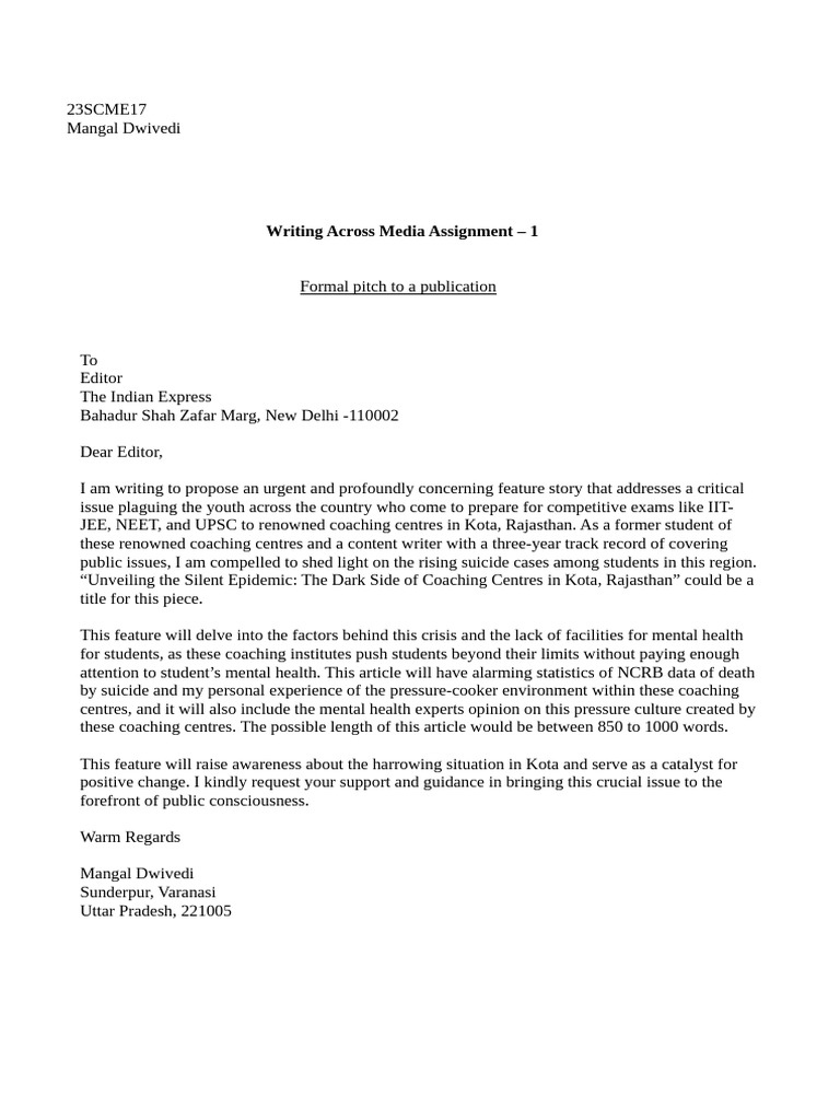 Writing Across Media Assigment - 1 | PDF | Artificial Intelligence ...