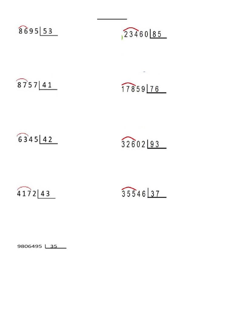 Práctica de Divisiones y Pruebas | PDF