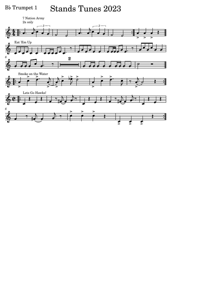 Stand Tunes 2023-Bb_Trumpet_1 | PDF