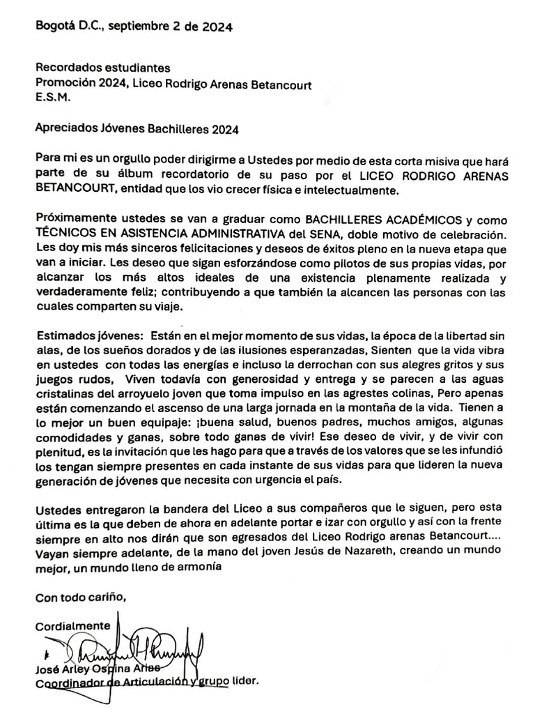 Carta Don Arley | PDF