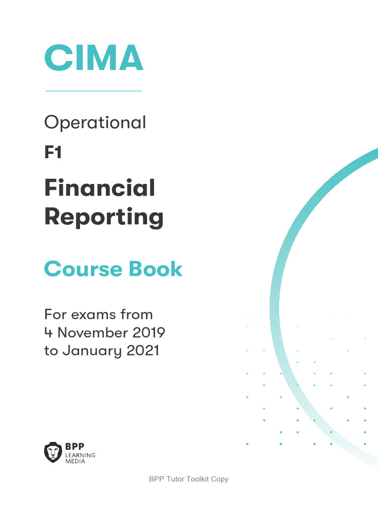 CIMA F1 Course Book 2019 Toolkit | PDF | Taxes | International ...