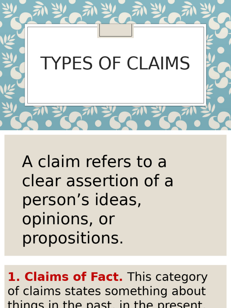 Types of Claims | PDF