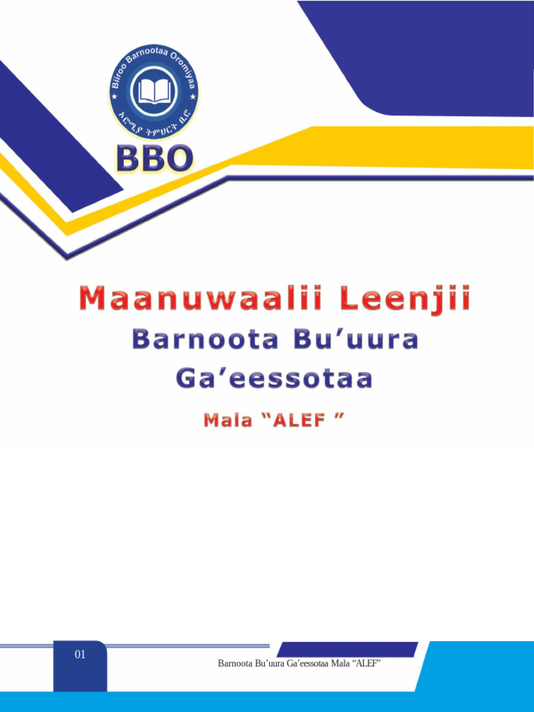 Maanuwaali Leenjii Barnoota Bu'Uura Ga'Eessotaa Last Edeted | PDF