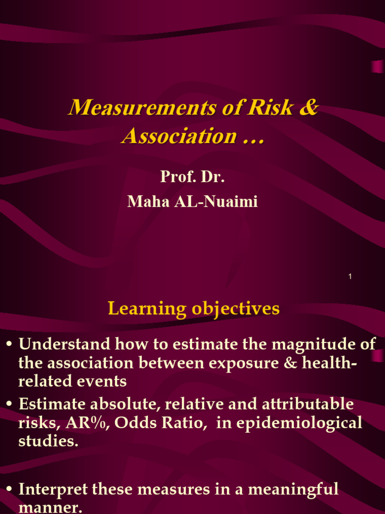 Measure of Risk & Association | PDF | Relative Risk | Epidemiology