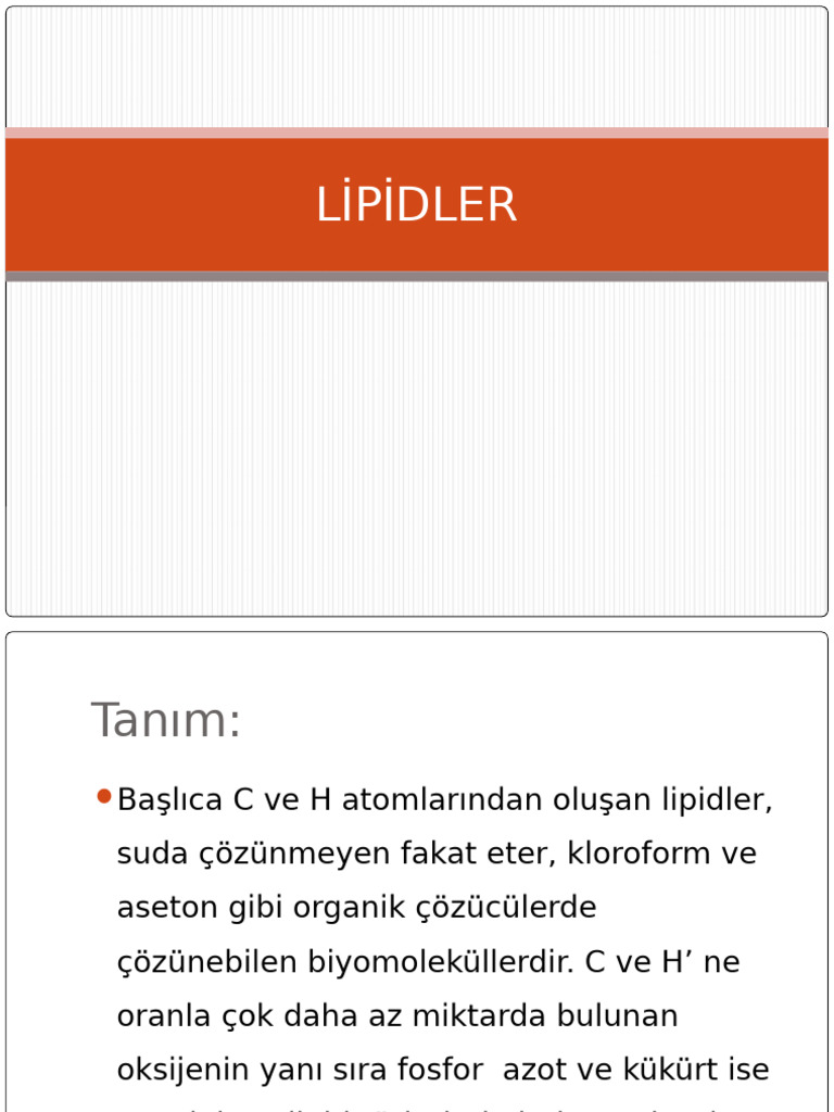 Lipidler Ve Oì Zellikler | PDF