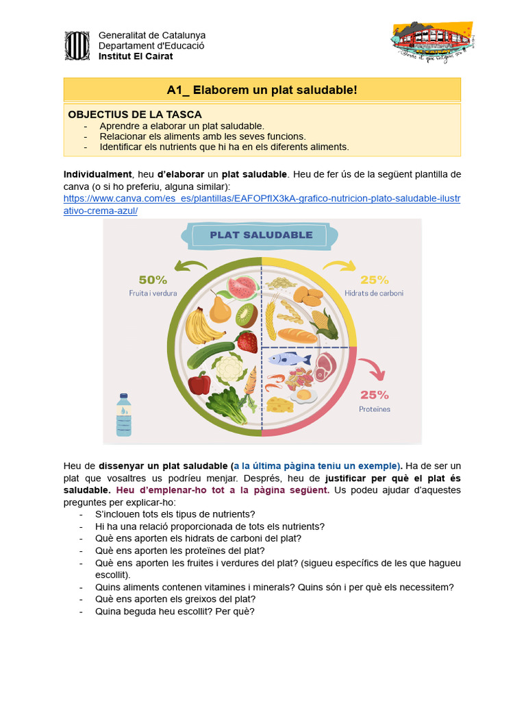 Paula Rebollo Gabriel - 1 - Elaborem Un Plat Saludable | PDF