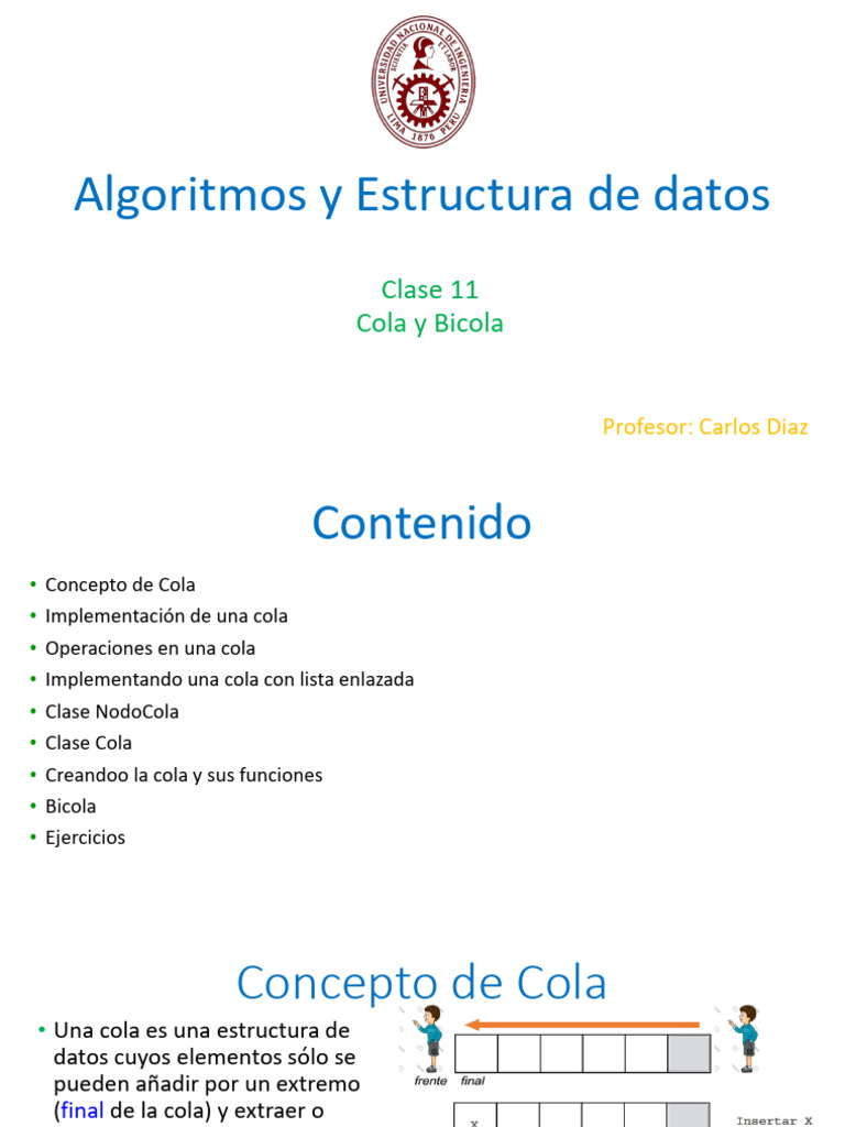 Cola y Bicola: Implementación y Uso | PDF | Cola (tipo de datos ...